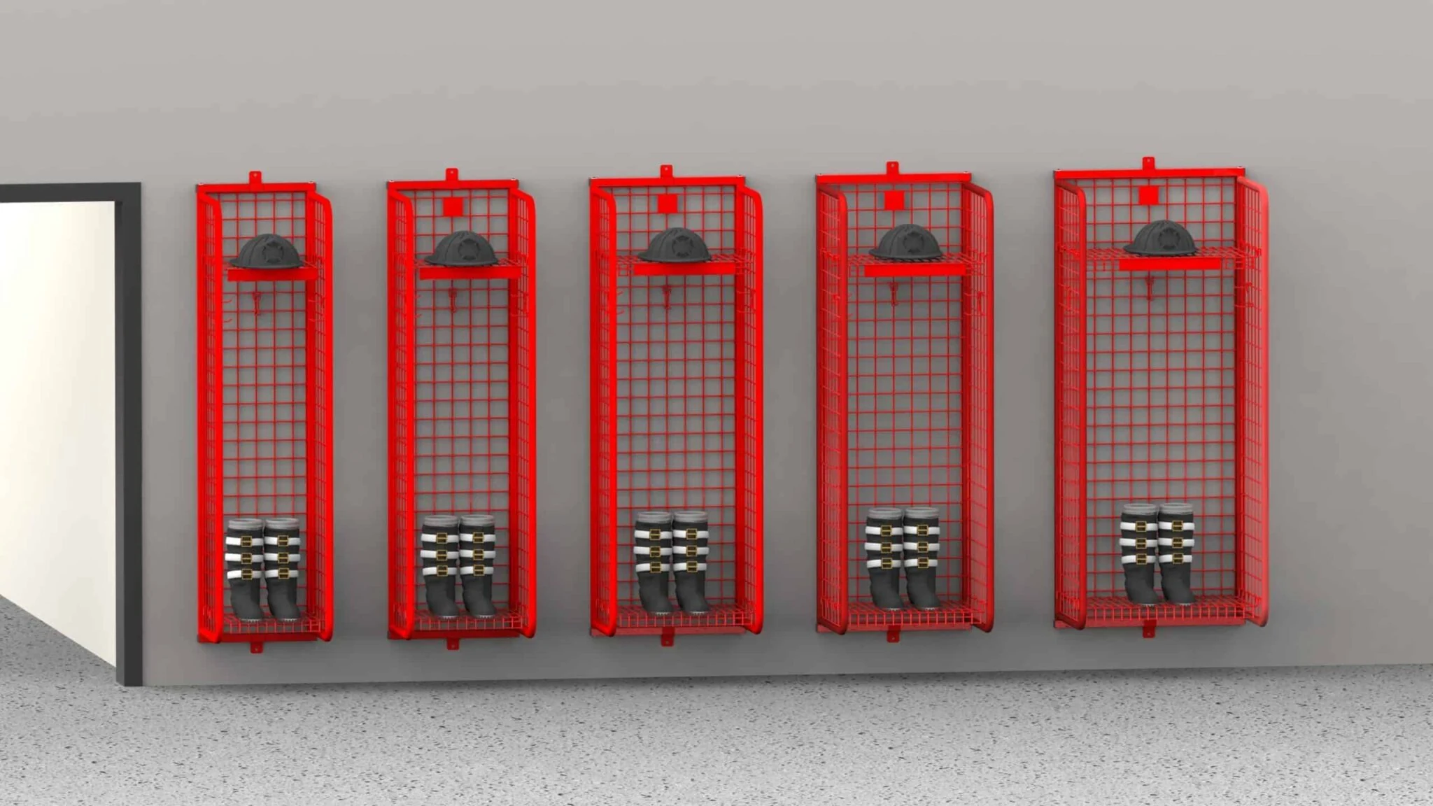 Standard Wall Mount Lockers for Fire & EMS - GearGrid