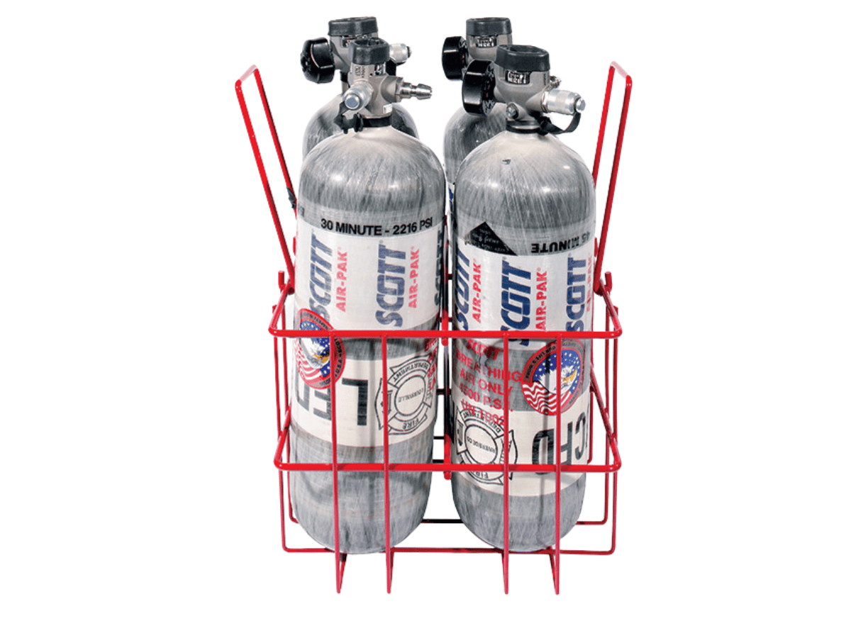 4-Place SCBA Cylinder Carrier, 5.75"W - Firehouse Solutions - GearGrid