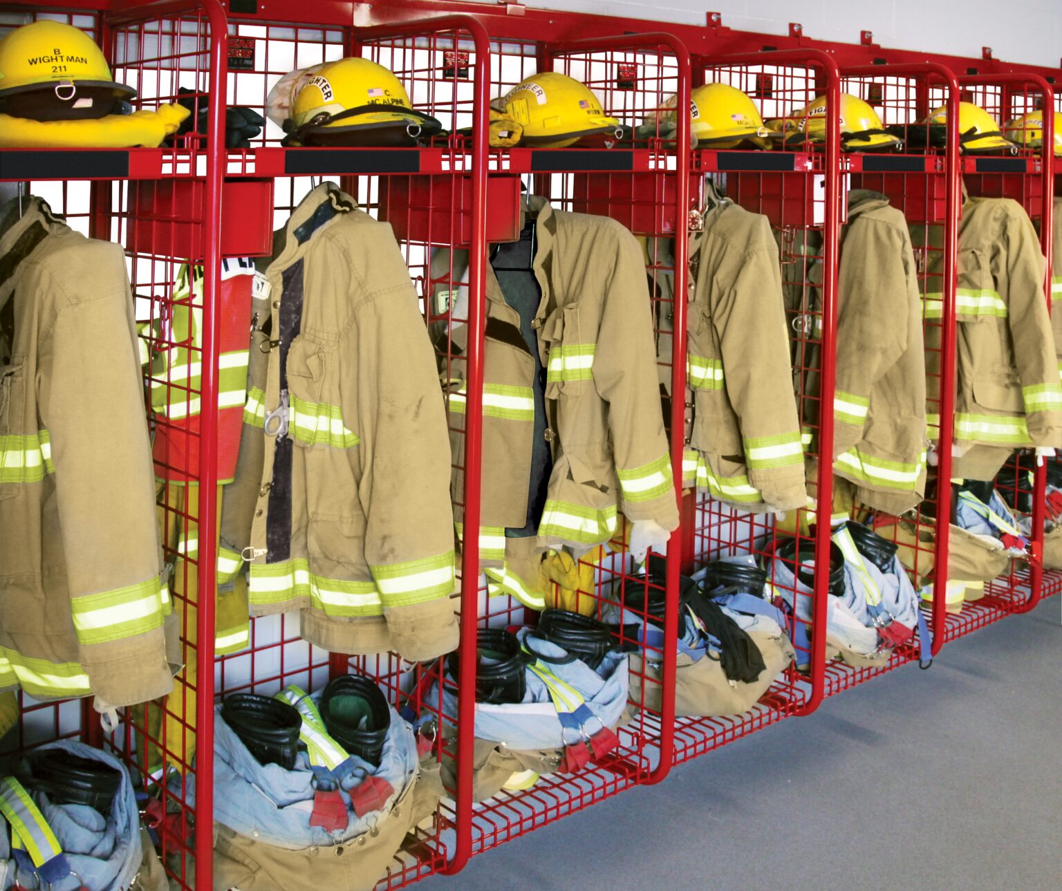 Standard Wall Mount Lockers for Fire & EMS - GearGrid